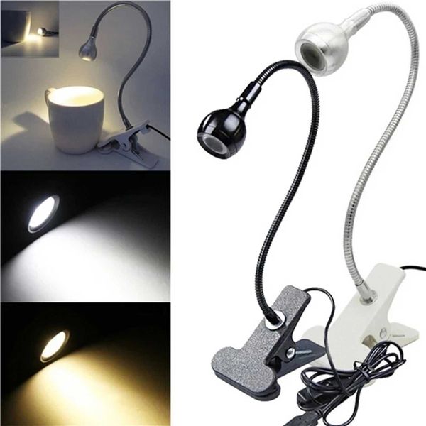 USB Rechargeable LED Reading Lamp Flexible Bending Desk Lamp Bedside ...