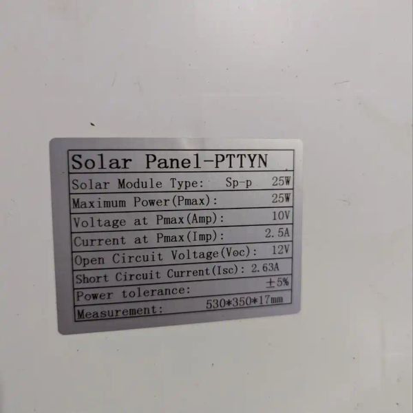 Solar Panel 25w 12v 2.5A (53*35cm) - L192