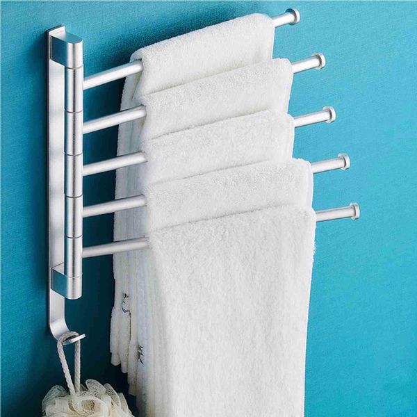 Multi-Pole Towel Rack Set Alloy Towel Hanging Rail Matte Towel Storage ...