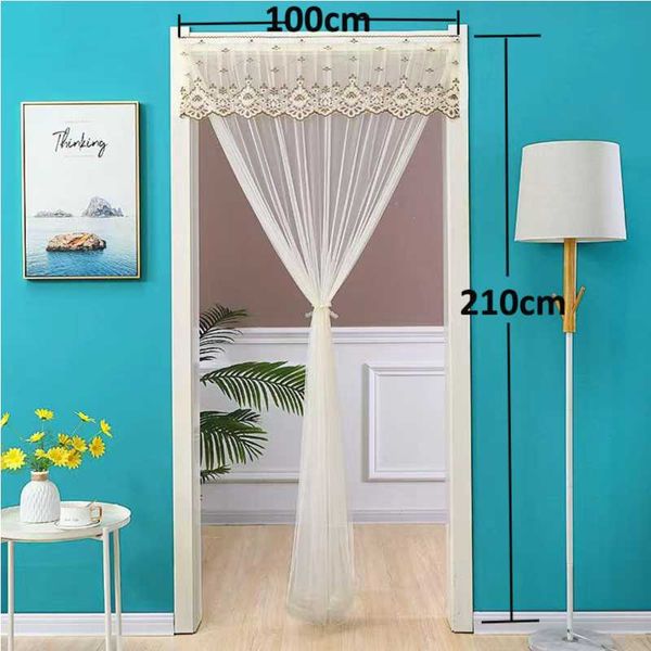 Household lace mosquito and fly repellent bedroom double-layer screen ...