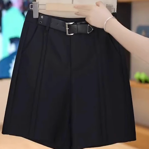 Women's Summer 2024 New Simple and Thin High Waist Fifth Wide-Leg Pants ...