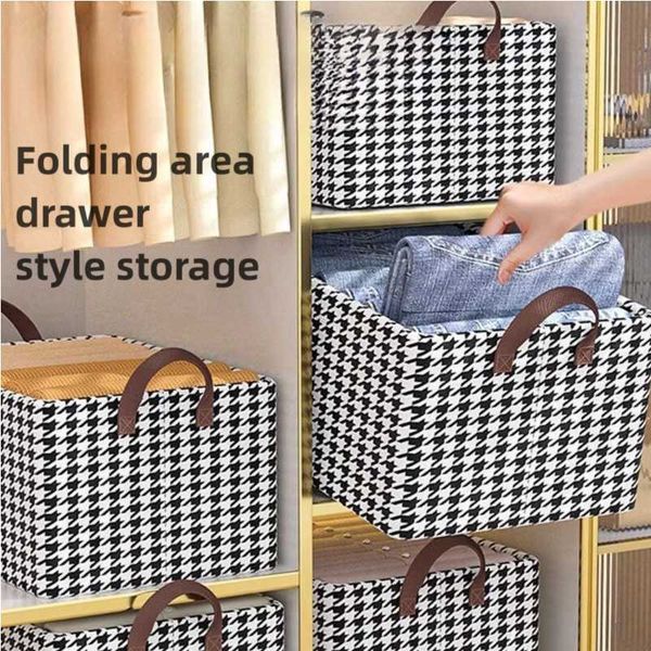 Qianniao grid clothes and pants storage box, household drawer style ...