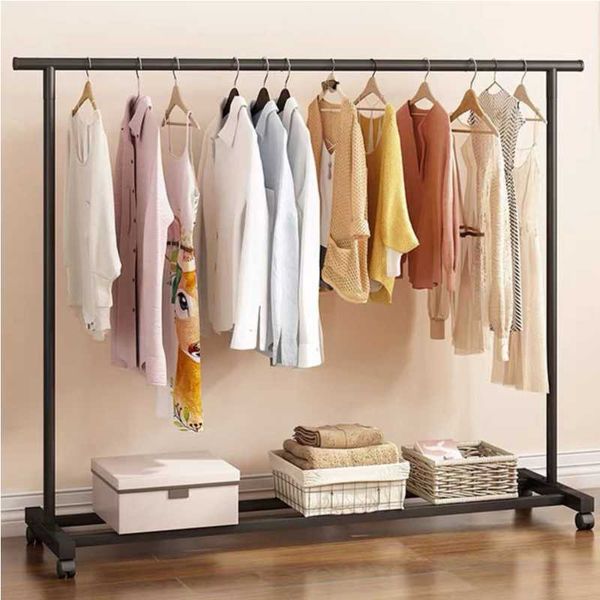 Simple Clothes Hanger, Floor to Floor, Bedroom Folding Home Clothes ...