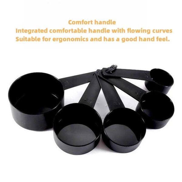 Baking measuring cup and spoon set, black ten piece set, plastic ...