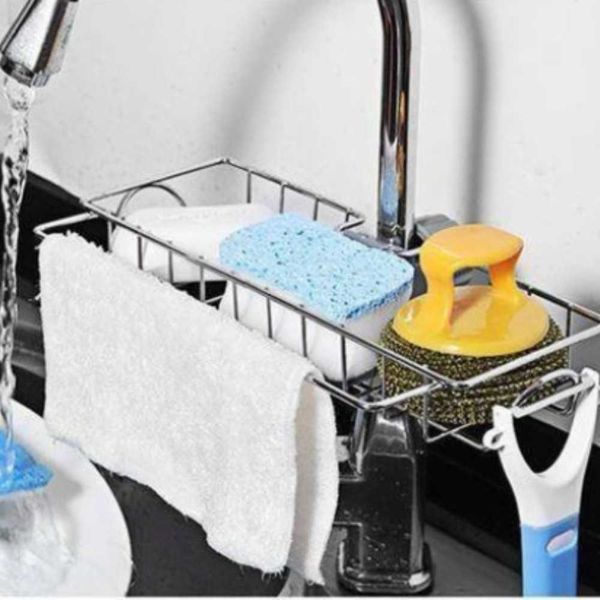 Faucet storage rack, kitchen stainless steel sink storage rack ...