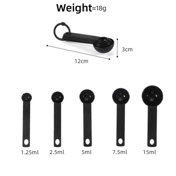 Baking measuring cup and spoon set, black ten piece set, plastic ...