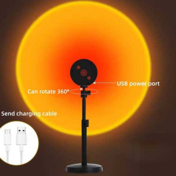 បែក ជា តម្លៃ ទាប 27CM USB Rainbow Sunset Red Projector Led Night Light ...