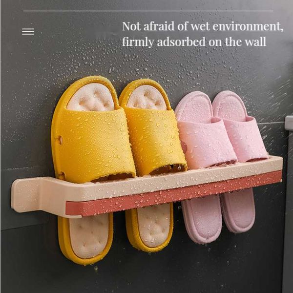 Slippers Rack Self Adhesive Punch-Free Wall-Mounted Bedroom Bathroom ...