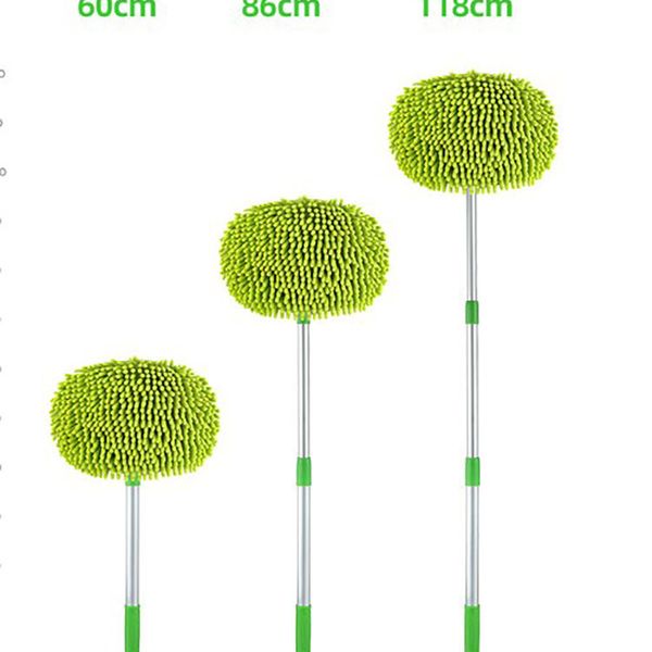 Car chenille three-section brush telescopic car wash absorbent mop ...