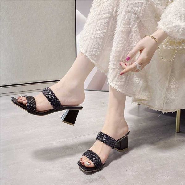 Woven Roman slippers women's bohemian ethnic style large size thick ...