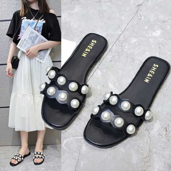 New pearl slippers women's flip flops comfortable and cheap outer wear ...