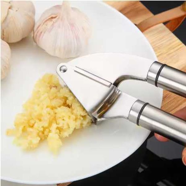 Stainless steel garlic press, kitchen cooking vegetable ginger press ...
