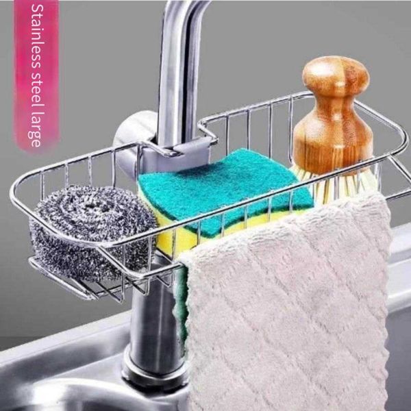 Faucet storage rack, kitchen stainless steel sink storage rack ...