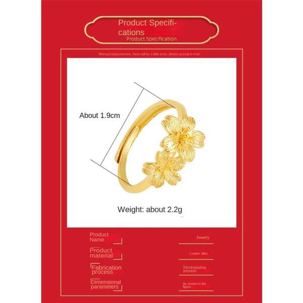 Shajin camellia rings for women niche fashion design floral rings ...