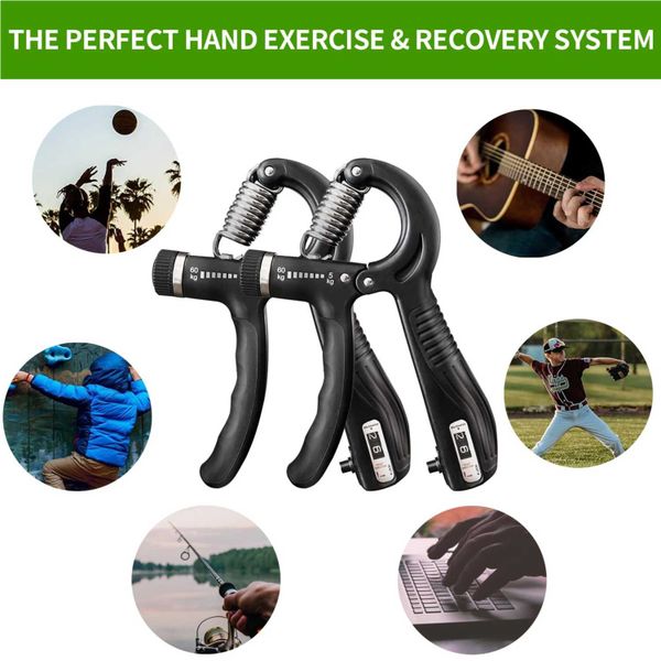 Grip strength trainer, which can adjust the resistance of 11-132Lbs for ...