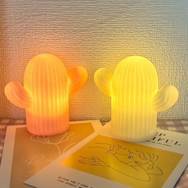 Cute Girl Heart Cactus Nightlight Creative Bedlight Valentine s Day Cute Girl Heart Cactus Nightlight Creative Bedlight Valentine s Day