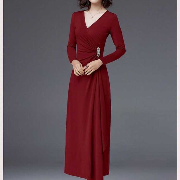 GODDESS 2022 Long-sleeved V-neck Dress Banquet Dress Long Women Dress ...