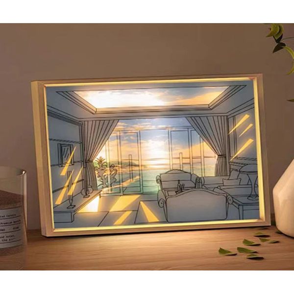 Sunshine painting light painting night light led ornaments decorative ...