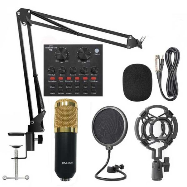 BM-800 Podcast Microphone bundle with v8 Sound Card, Condenser Studio ...