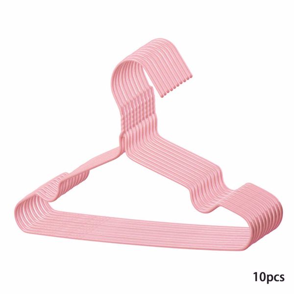 10pcs Metal Clothes Hanger Set Space Saving Laundry Rack Coat Hanger ...