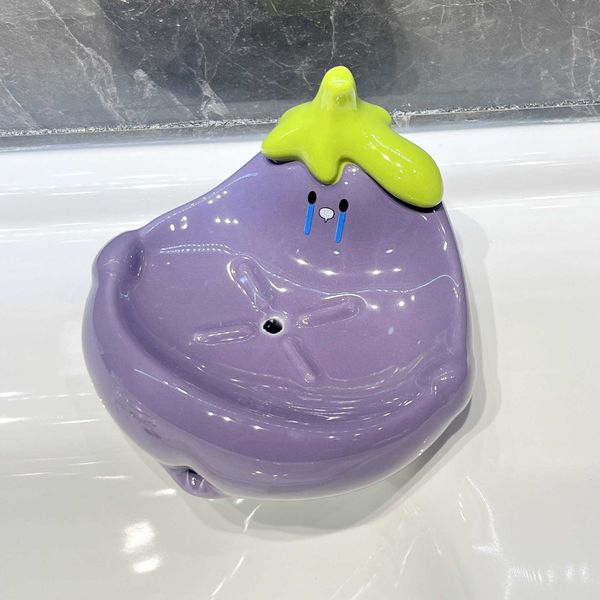 Cartoon creative ceramic soap box cute Shiba Inu soap box storage rack ...