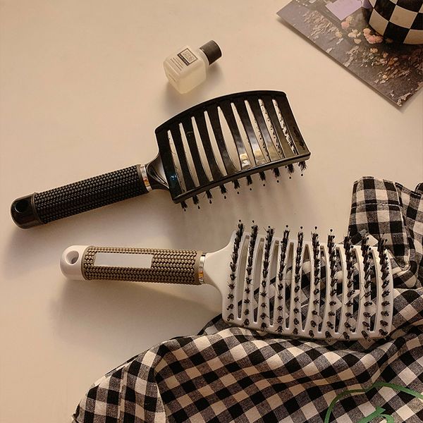 Pig bristle comb for women home use massage comb scalp meridian fluffy ...