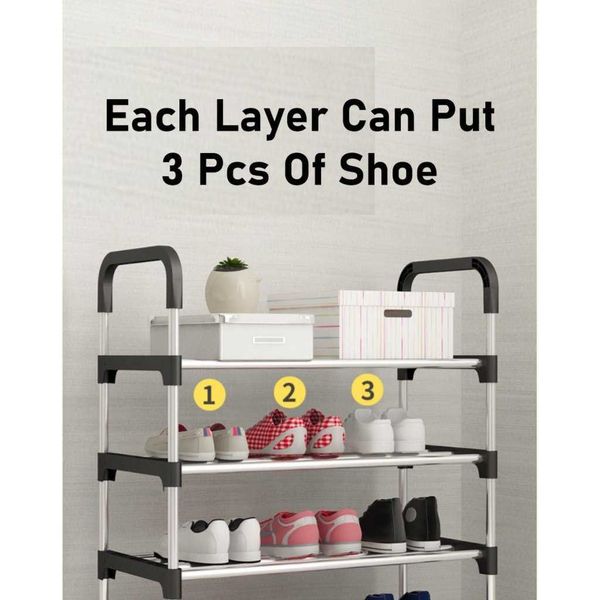 6 Layer Shoes Rack Storage Organizer Space Saving Stackable Shoe Shelf ...