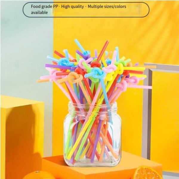 Disposable straws mixed color art straws beverage design long straws ...