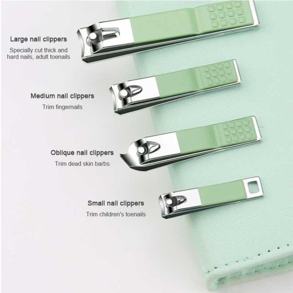Nail Clipper Set Green Zipper Style 22 Piece Set Full Set Of Nail ...