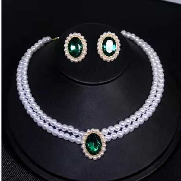 KMVEXO Vintage Imitation Pearl Necklace Earrings Jewelry Set for Women ...