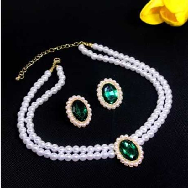 KMVEXO Vintage Imitation Pearl Necklace Earrings Jewelry Set for Women ...
