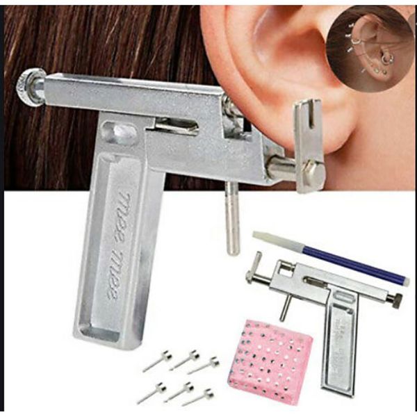 Ear Nose Navel Body Piercing Gun With Studs Tool Kit Sets 98Pcs High ...
