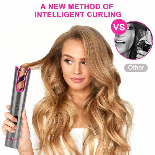 Automatic Hair Curler Auto Ceramic Wireless Curling Iron Electric Hair ...
