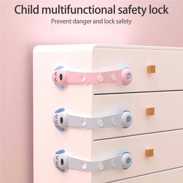 4pcs Cute Puppy Bendable Dual Head Cabinet Lock Adjustable Child Safety ...