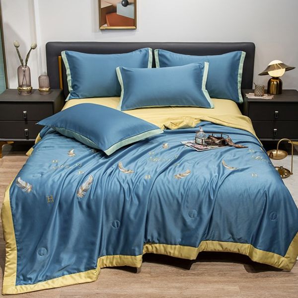 Silk summer cool quilt Ice silk air-conditioning quilt summer quilt ...