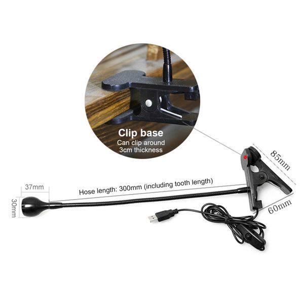 USB Rechargeable LED Reading Lamp Flexible Bending Desk Lamp Bedside ...