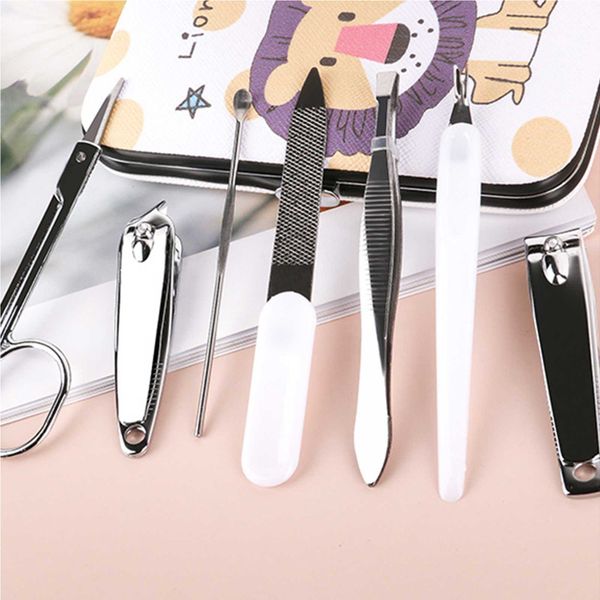 7pcs Cute Cartoon Nail Clipper Set Carbon Steel Nail Scissors Manicure ...