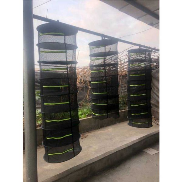 8-layer Hanging Herbal Drying Net Foldable Drying Rack Closed Zipper ...