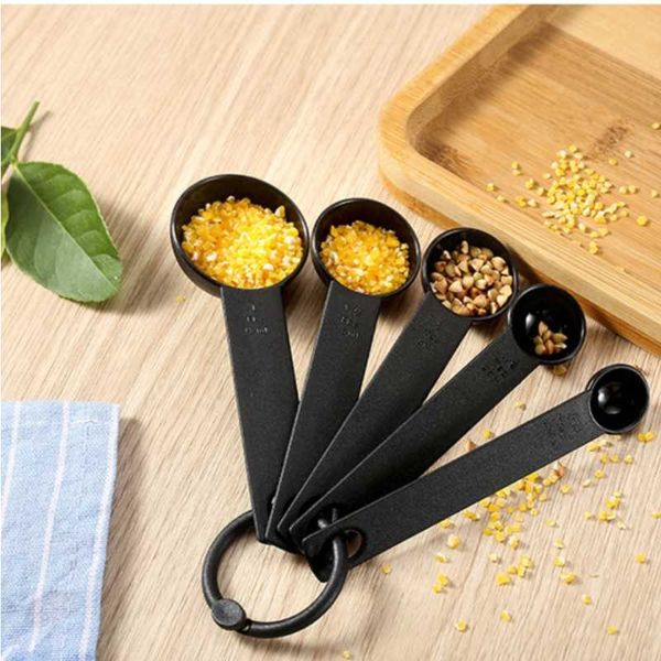 Baking measuring cup and spoon set, black ten piece set, plastic ...