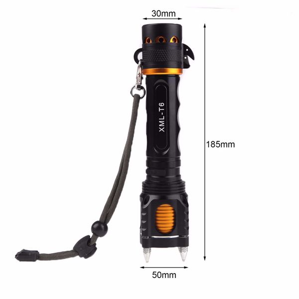 LED Flashlight 800lm Rechargeable Flashlight 5 Levels Brightness Torch ...