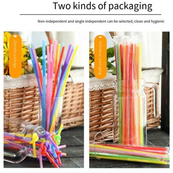 Disposable straws mixed color art straws beverage design long straws ...