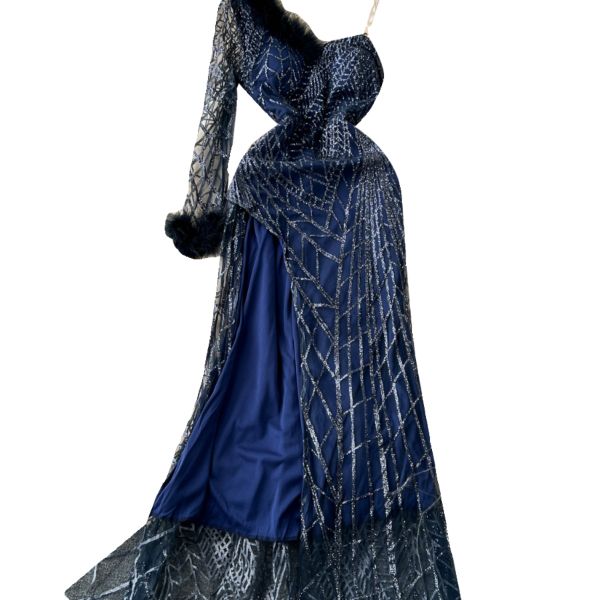 Off-shoulder dress for women European and American ins royal sister ...