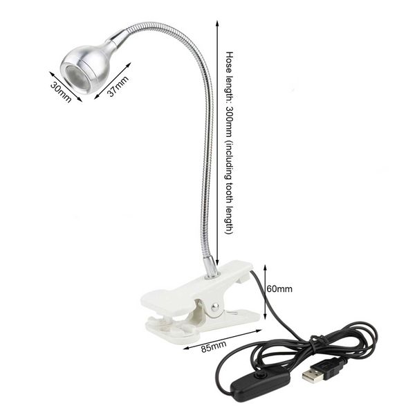 USB Rechargeable LED Reading Lamp Flexible Bending Desk Lamp Bedside ...
