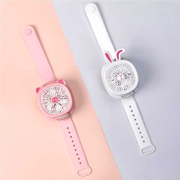 Children's cartoon mini fan watch small fan Handheld portable student ...