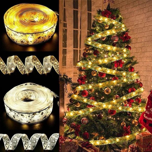 LED ribbon lights satin lights Christmas ribbon lights Christmas tree ...