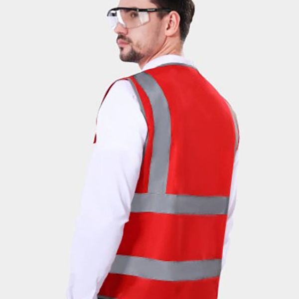 The Red Safety Jacket Reflects The front and Back, Whether Traveling ...