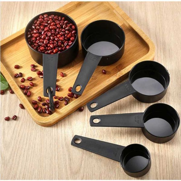 Baking measuring cup and spoon set, black ten piece set, plastic ...