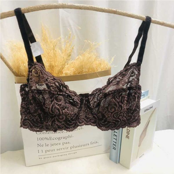 Ladies Summer Ultra Thin Sexy Large Size Stretch Lace Lace Semi Push Up ...