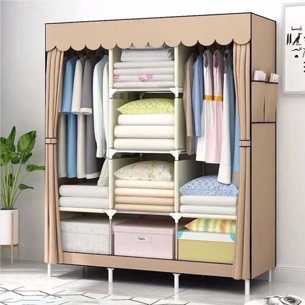 Assembly Wardrobe Non-woven Clothes Storage Shelf Closet Clothes ...