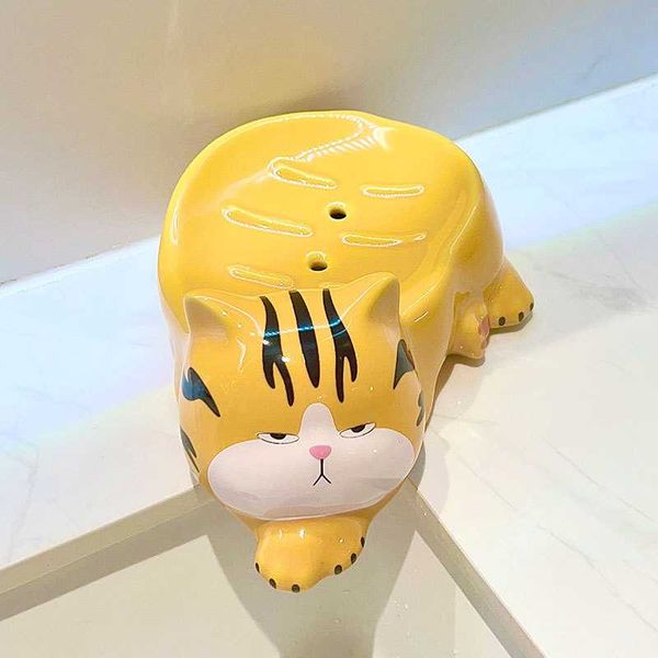 Cartoon creative ceramic soap box cute Shiba Inu soap box storage rack ...